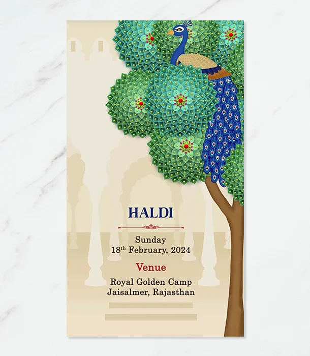 Wedding Invitation 30 (Sparkling Peacock) – MyPrachar | Wedding, Baby ...