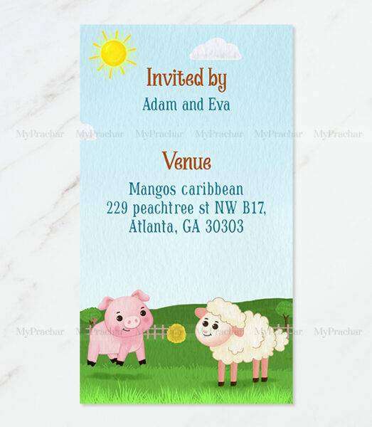 Birthday Invitation 38 (Farm Adventure) – MyPrachar | Wedding, Baby ...